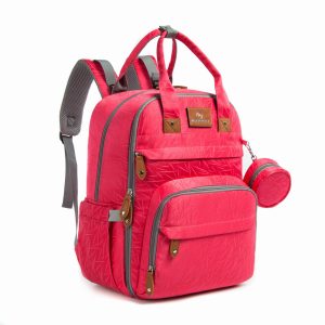 Best Red Diaper Bag Backpack with Diaper Pad | JUNYUAN Bags